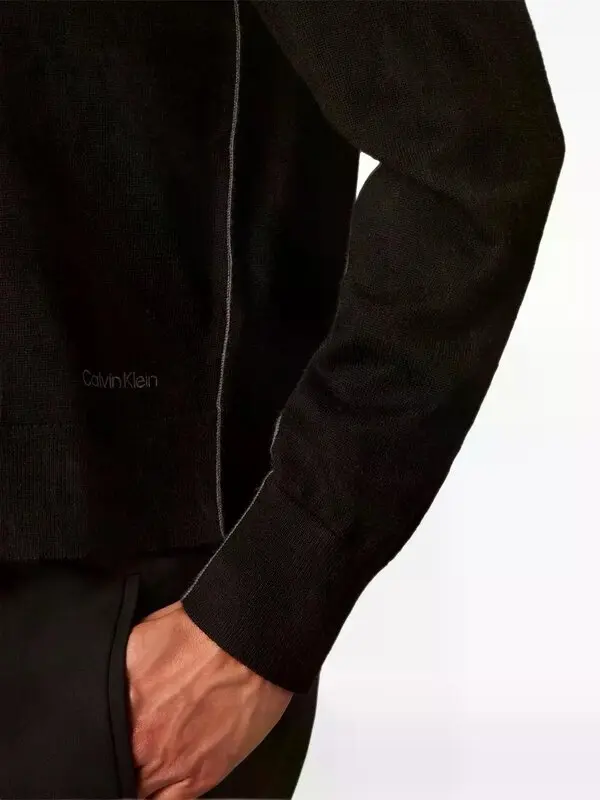 Calvin Klein Logo-embroidered Button-up Cardigan