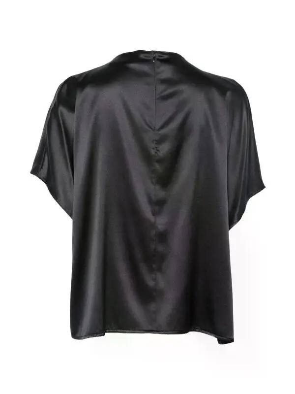 SOLOTRE Satin-finish Short-sleeve Top