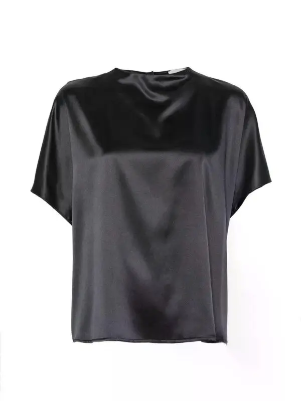 SOLOTRE Satin-finish Short-sleeve Top