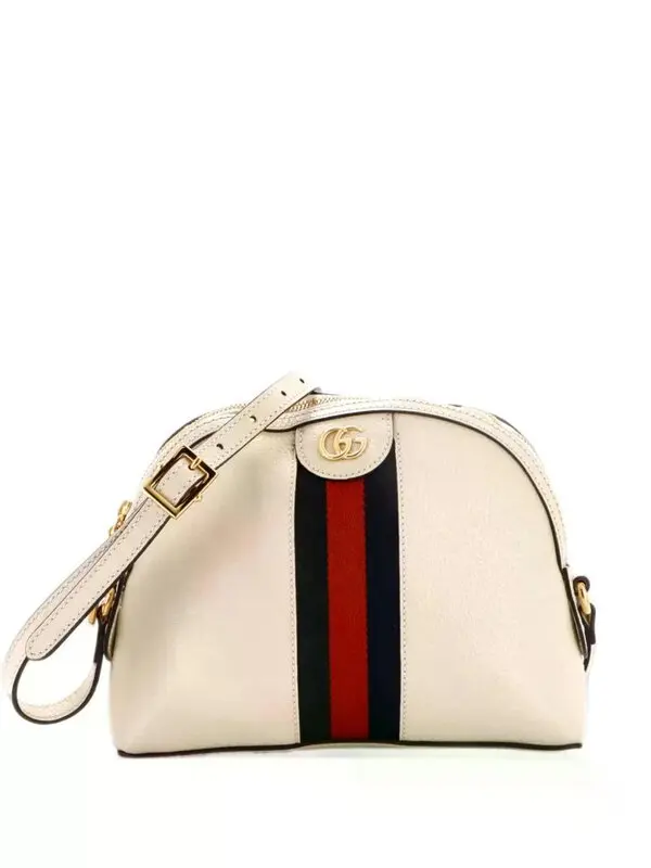 Gucci Ophidia Dome Shoulder Bag Leather Small Crossbody Bag - White