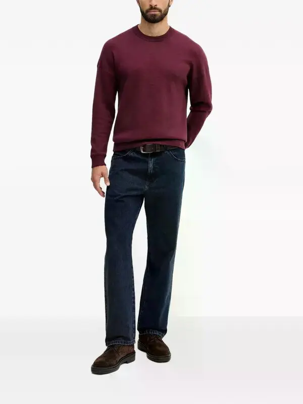 BENETTON Crew-neck Dropped-shoulder Sweater - Red