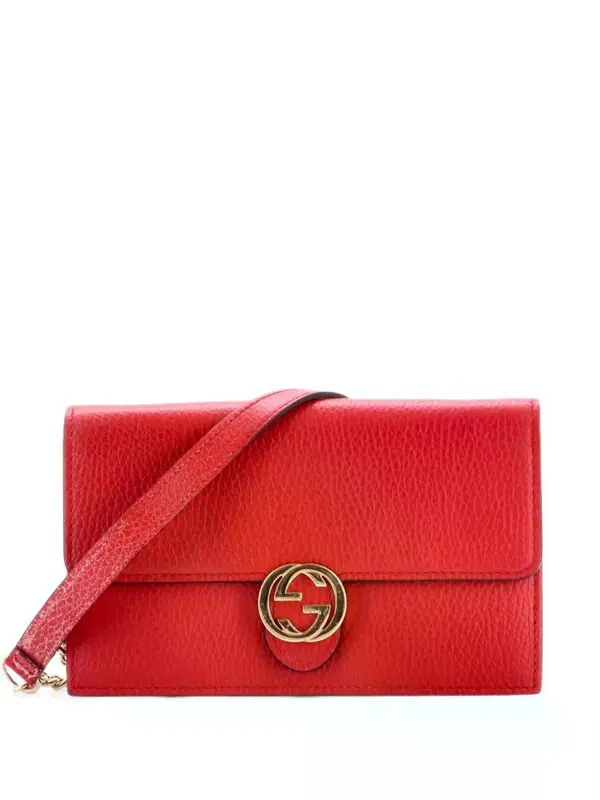 Gucci Interlocking Wallet On Chain Leather Crossbody Bag
