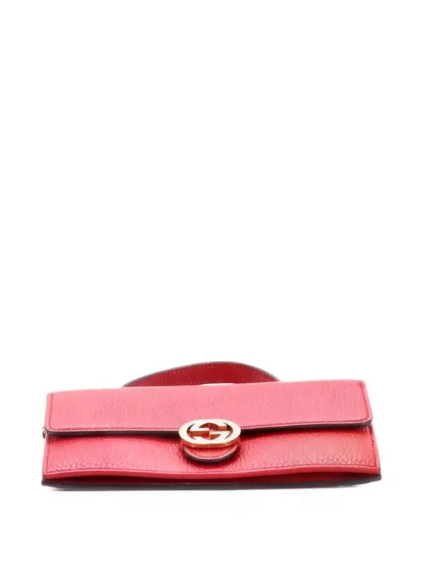 Gucci Interlocking Wallet On Chain Leather Crossbody Bag