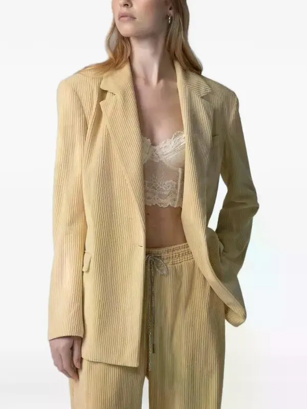 GAELLE PARIS Corduroy Single-breasted Blazer