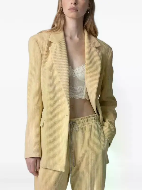 GAELLE PARIS Corduroy Single-breasted Blazer