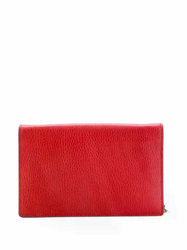 Gucci Interlocking Wallet On Chain Leather Crossbody Bag - Red