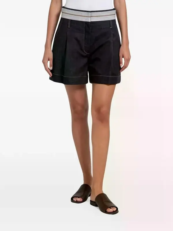 Brunello Cucinelli Pleated Denim Shorts