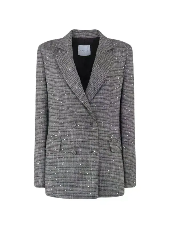 GAELLE PARIS Sequin-embellished Double-breasted Blazer