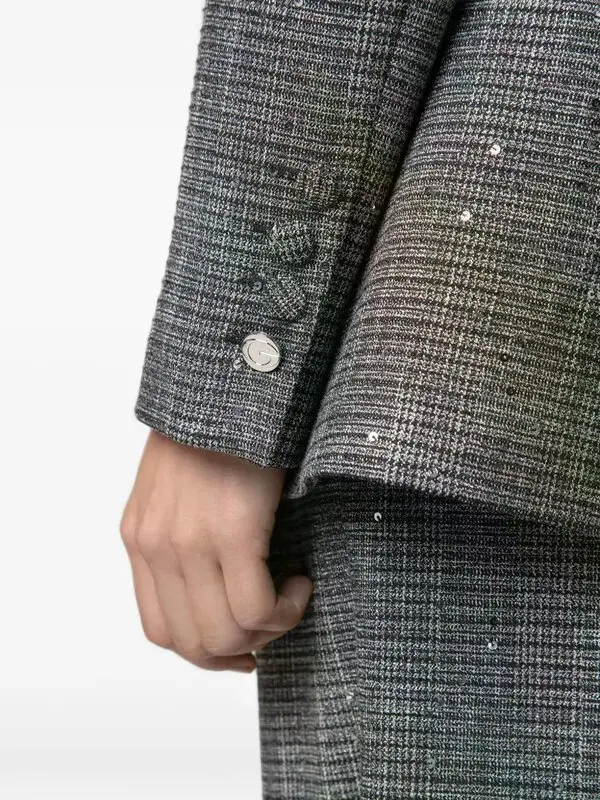 GAELLE PARIS Sequin-embellished Double-breasted Blazer