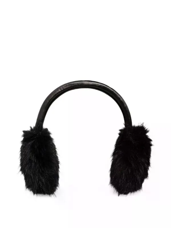Balenciaga Logo-print Leather Earmuffs - Black