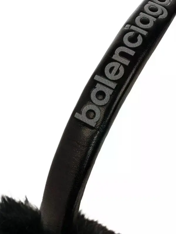 Balenciaga Logo-print Leather Earmuffs