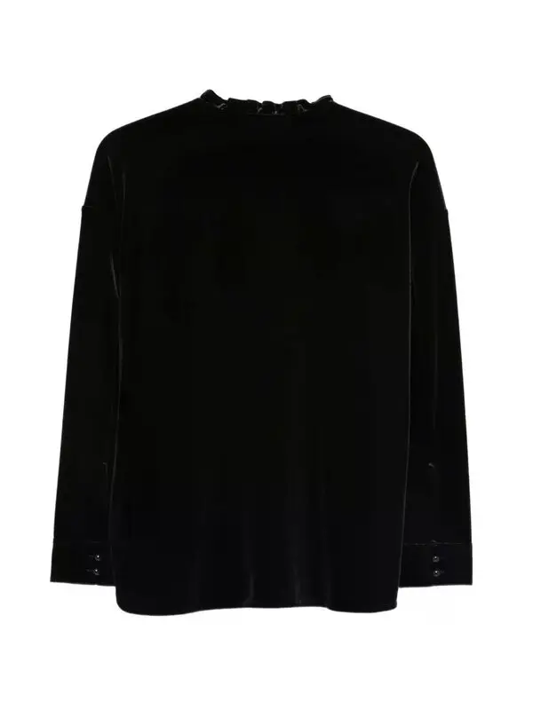 Emporio Armani Ruffled Velvet Blouse