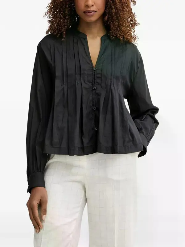 BENETTON Pleated Long-sleeve Blouse