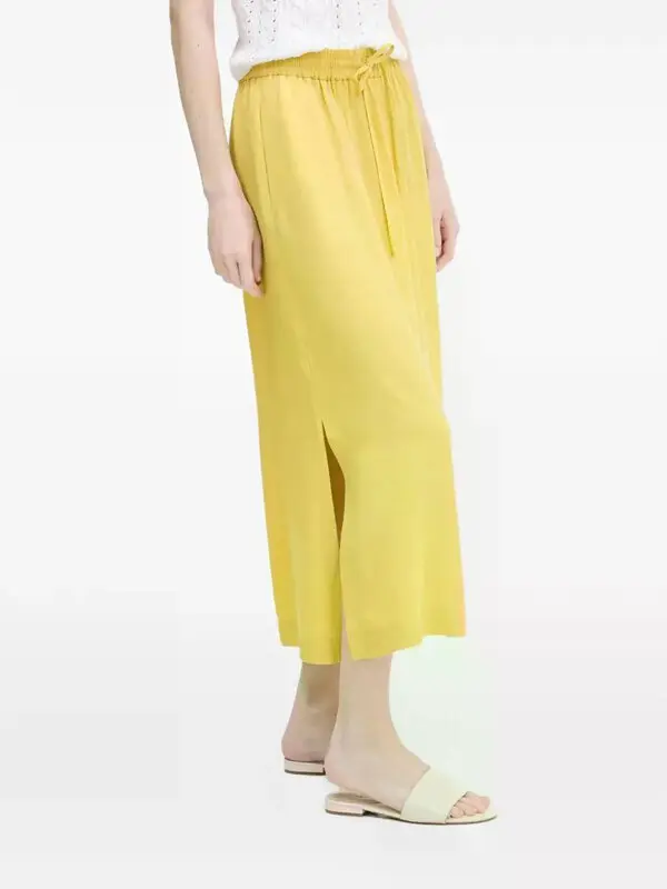 BENETTON Drawstring Side-slit Midi Skirt