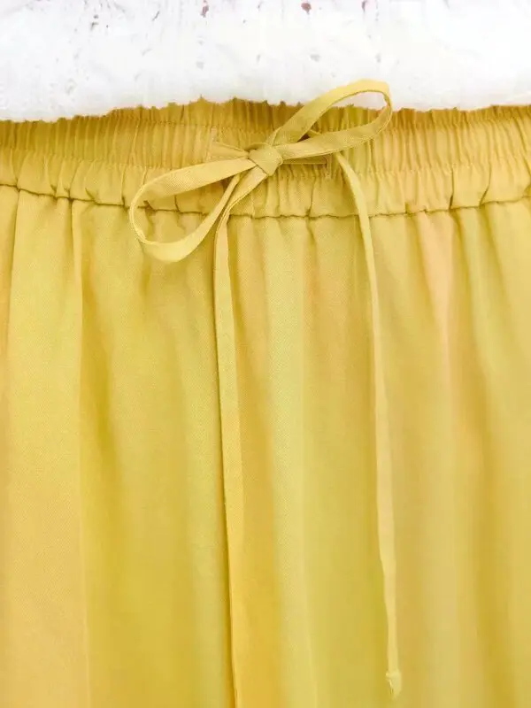 BENETTON Drawstring Side-slit Midi Skirt