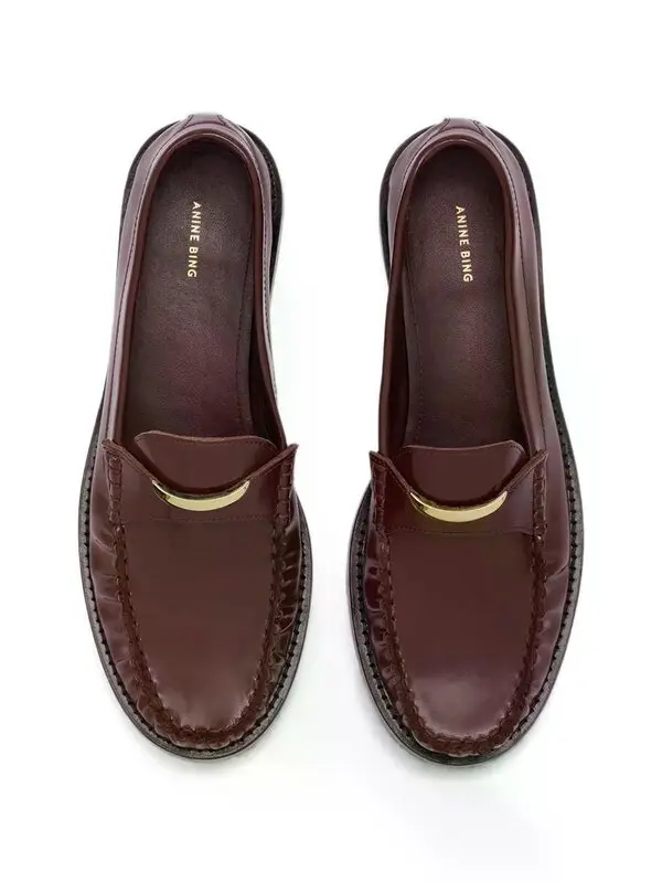 ANINE BING Amoc Loafers - Red
