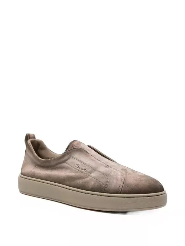 Santoni Logo-debossed Sneakers - Neutrals