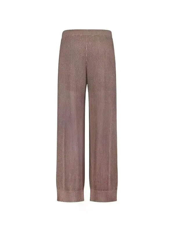 Brunello Cucinelli Ribbed-knit Metallic-thread Trousers