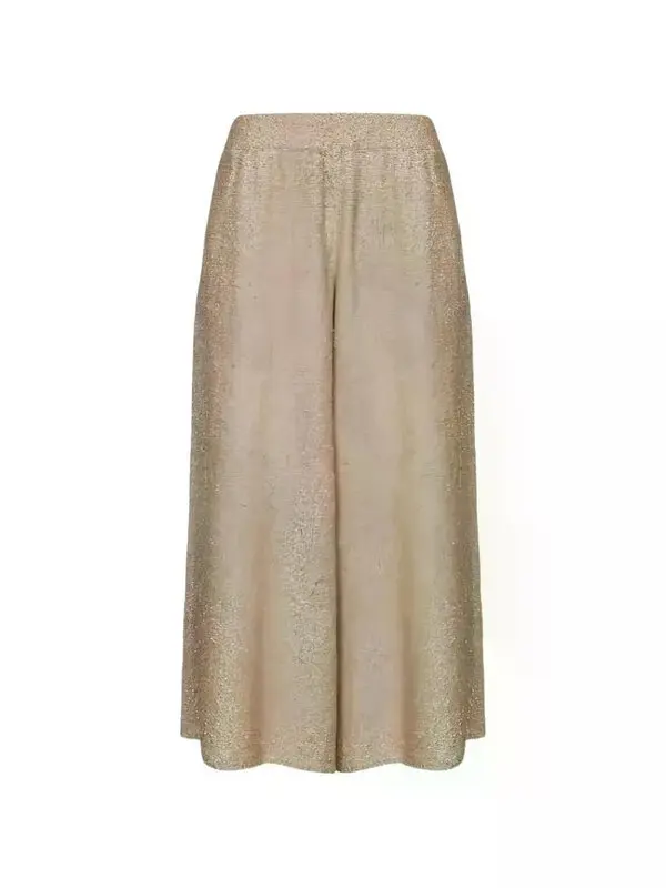 Brunello Cucinelli Metallic-effect Wide-leg Palazzo Pants