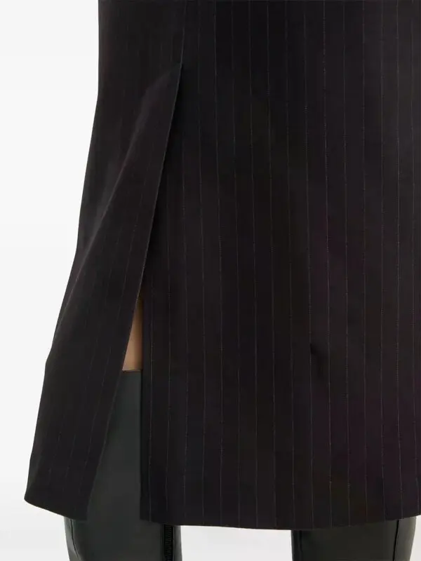 BENETTON Pinstripe-pattern Slit Midi Skirt