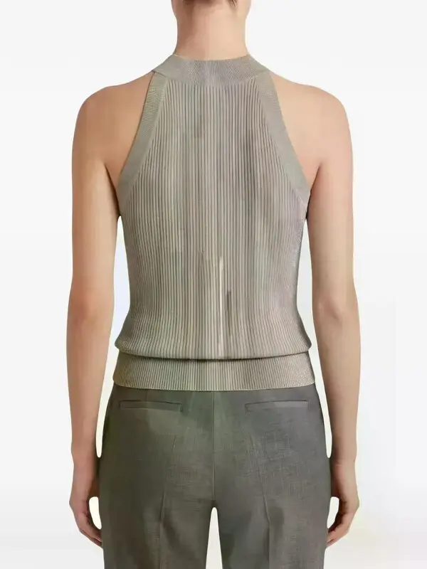 Brunello Cucinelli Ribbed-knit Halterneck Tank Top