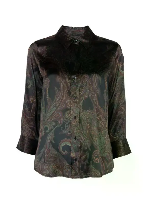 L'Agence Dani Paisley-print Blouse - Black