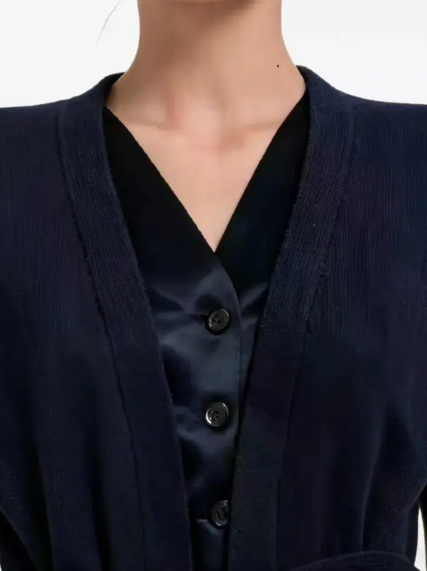 Brunello Cucinelli Belted Sleeveless Cardigan - Blue