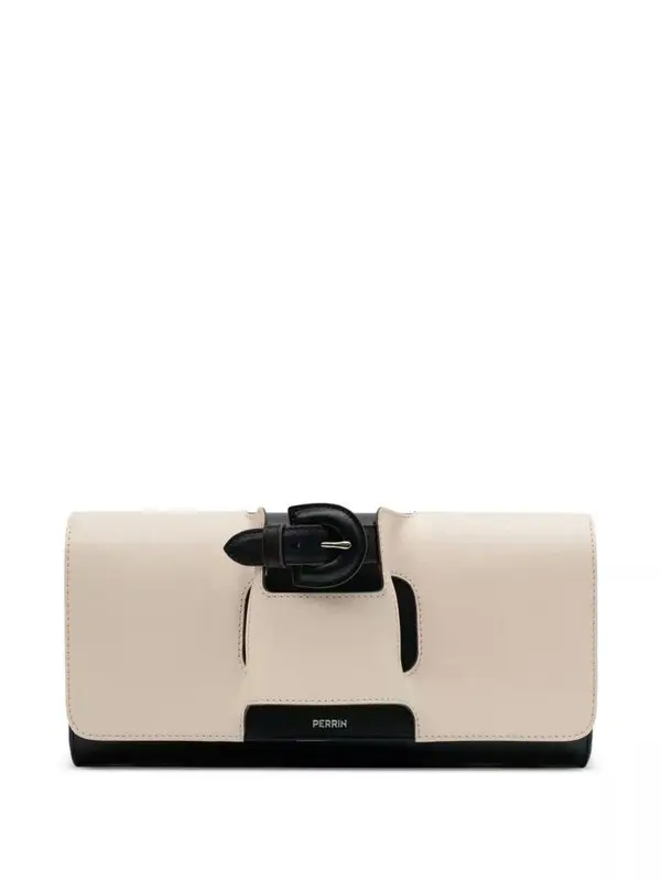 Perrin La Parisienne Buckle-strap Clutch Bag - Neutrals