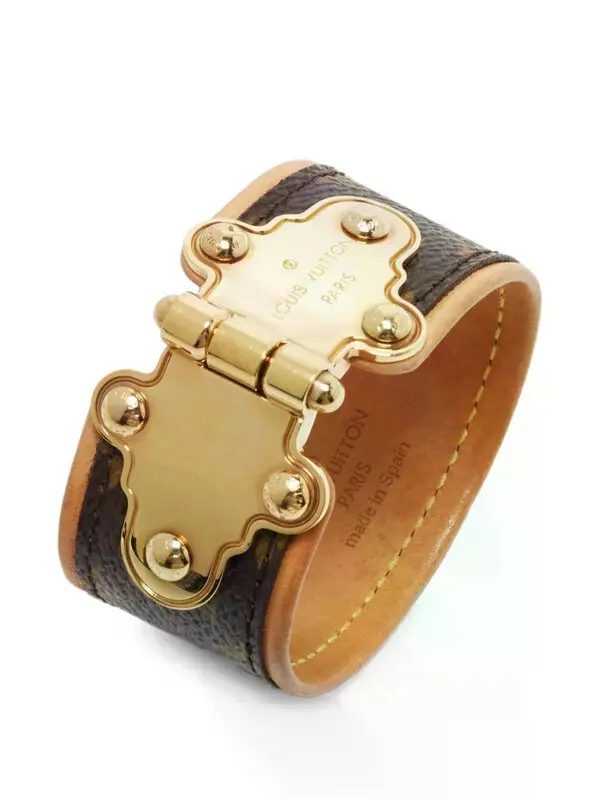 LOUIS VUITTON Wide Save It Monogram Cuff Bracelet