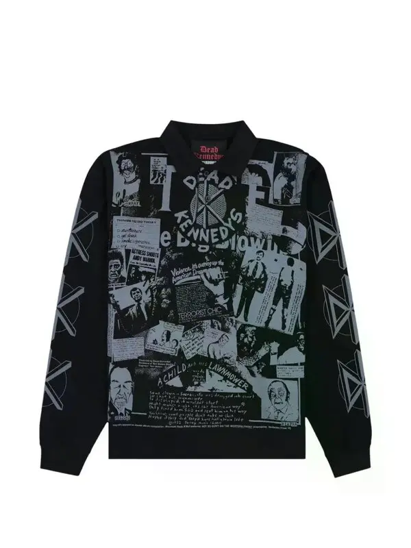 PLEASURES Poster Long-sleeve Polo Shirt