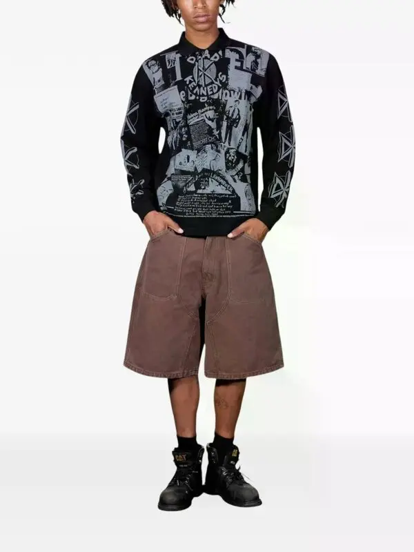 PLEASURES Poster Long-sleeve Polo Shirt