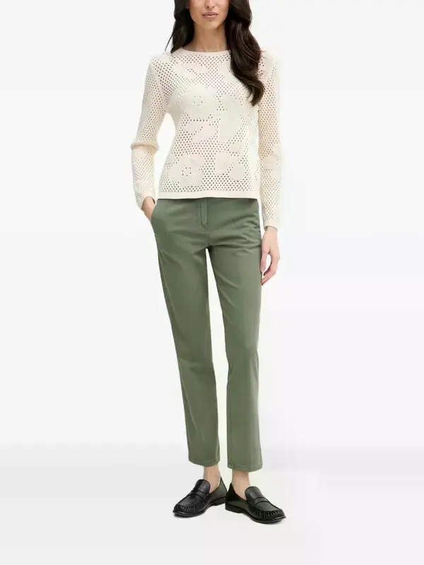 BENETTON Open-knit Floral-pattern Sweater