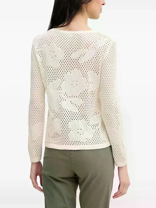 BENETTON Open-knit Floral-pattern Sweater