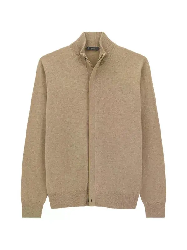 Boggi Milano Roll-neck Jumper Full-zip Wool Cashmere Mélange