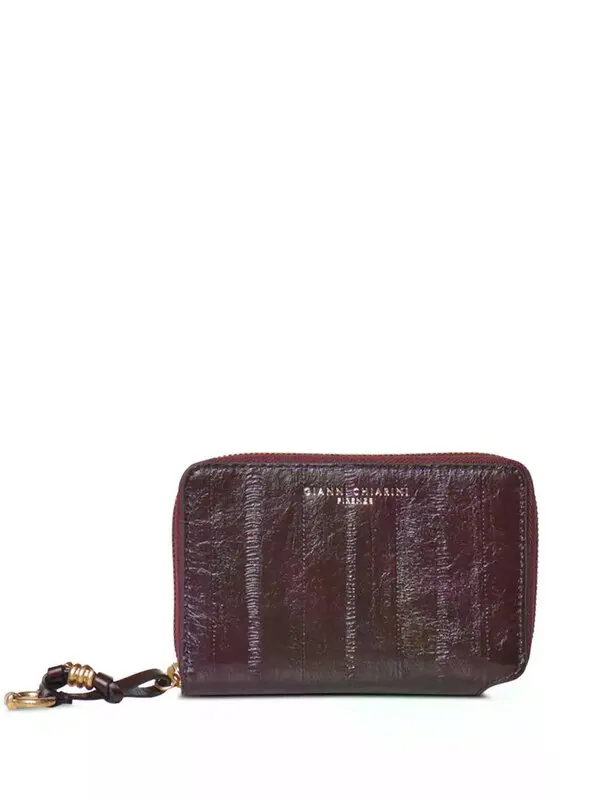 GIANNI CHIARINI Eel Crinkled-finish Wallet - Red