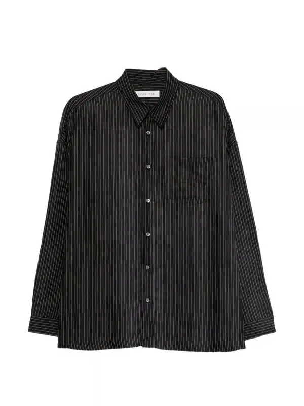 SUNFLOWER Pinstripe-pattern Patch-pocket Shirt