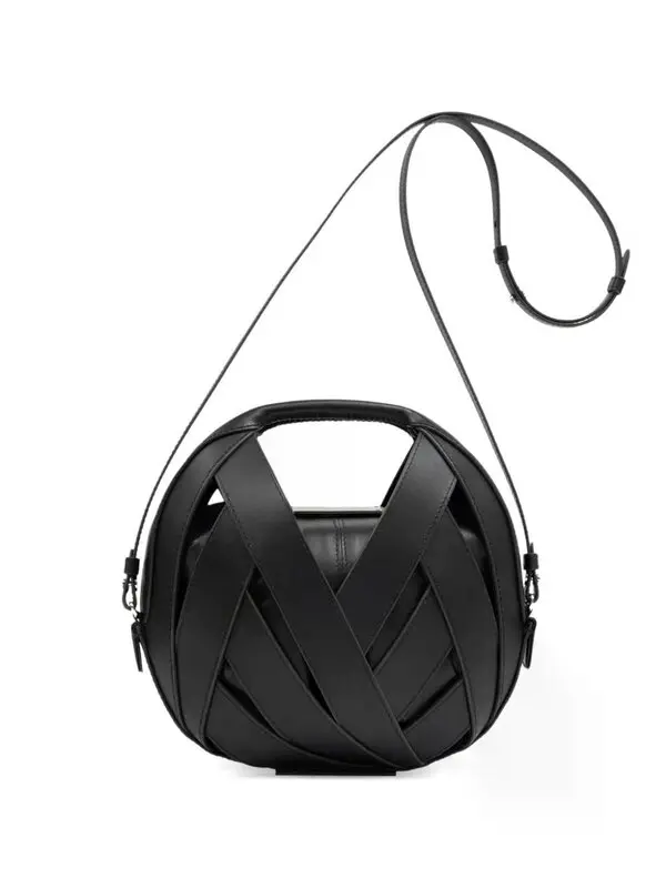 Perrin Le Petit Panier Basket-weave Tote Bag - Black