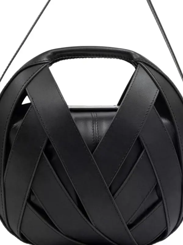 Perrin Le Petit Panier Basket-weave Tote Bag - Black