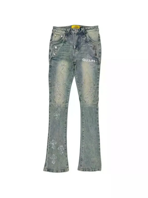 GUAPI Rhinestone-embellished Stacked Jeans