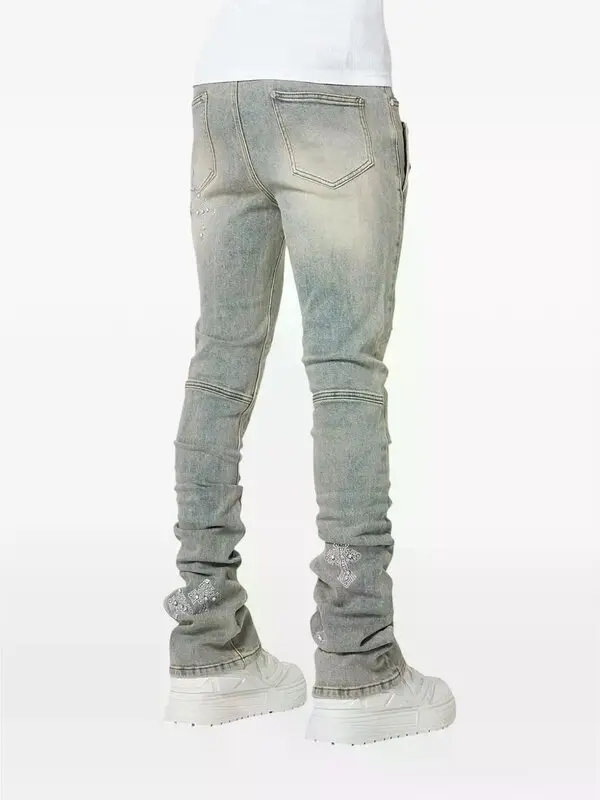 GUAPI Rhinestone-embellished Stacked Jeans