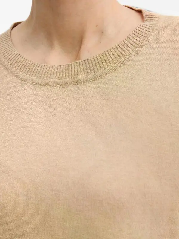 BENETTON Drop-shoulder Three-quarter Sleeve Sweater - Neutrals