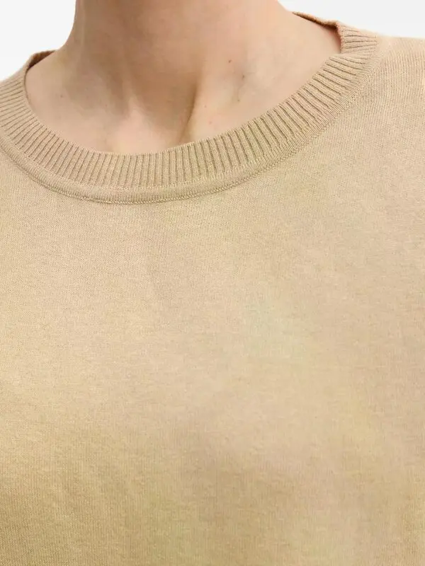 BENETTON Drop-shoulder Three-quarter Sleeve Sweater - Neutrals