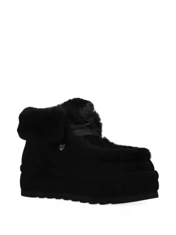 NAKED WOLFE Bambi Shearling-trim Suede Ankle Boots