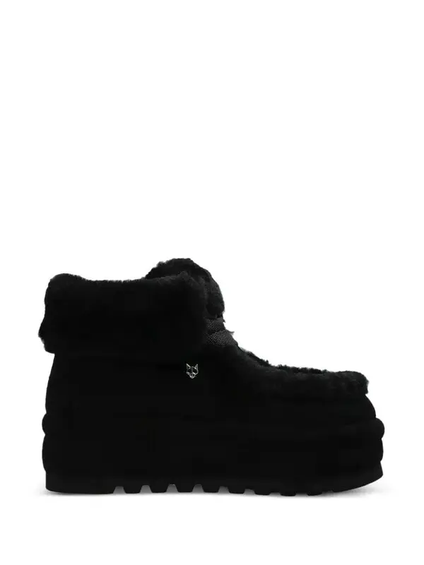 NAKED WOLFE Bambi Shearling-trim Suede Ankle Boots - Black