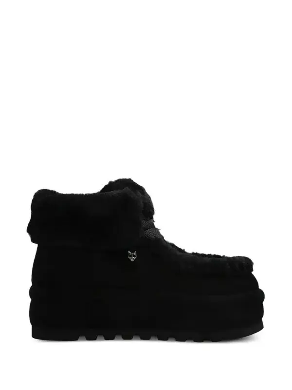 NAKED WOLFE Bambi Shearling-trim Suede Ankle Boots - Black