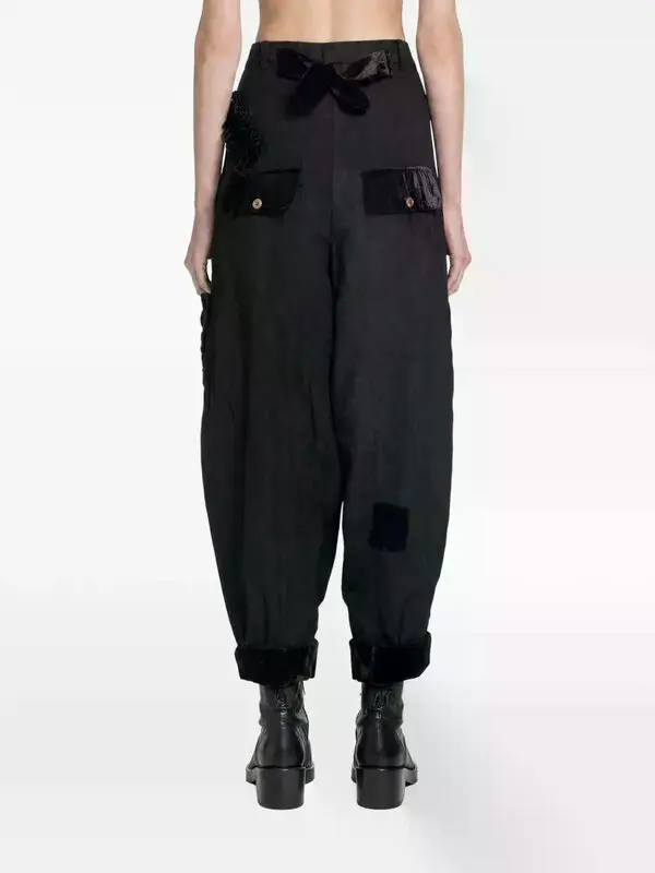 ALEKSANDR MANAMÏS Poets Heirloom Patch-detail Tapered Trousers