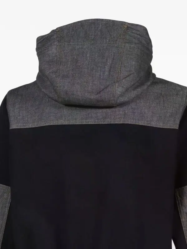 Moncler Denim-panel Fleece Jacket - Blue