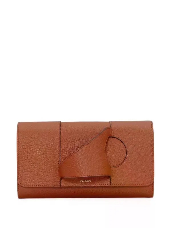 Perrin L'asymetrique Grained Leather Clutch Bag