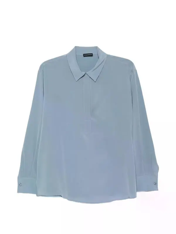 Emporio Armani Silk Long-sleeve Blouse - Blue