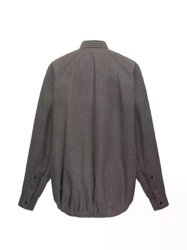 SITUATIONIST Check-pattern Drawstring-hem Shirt